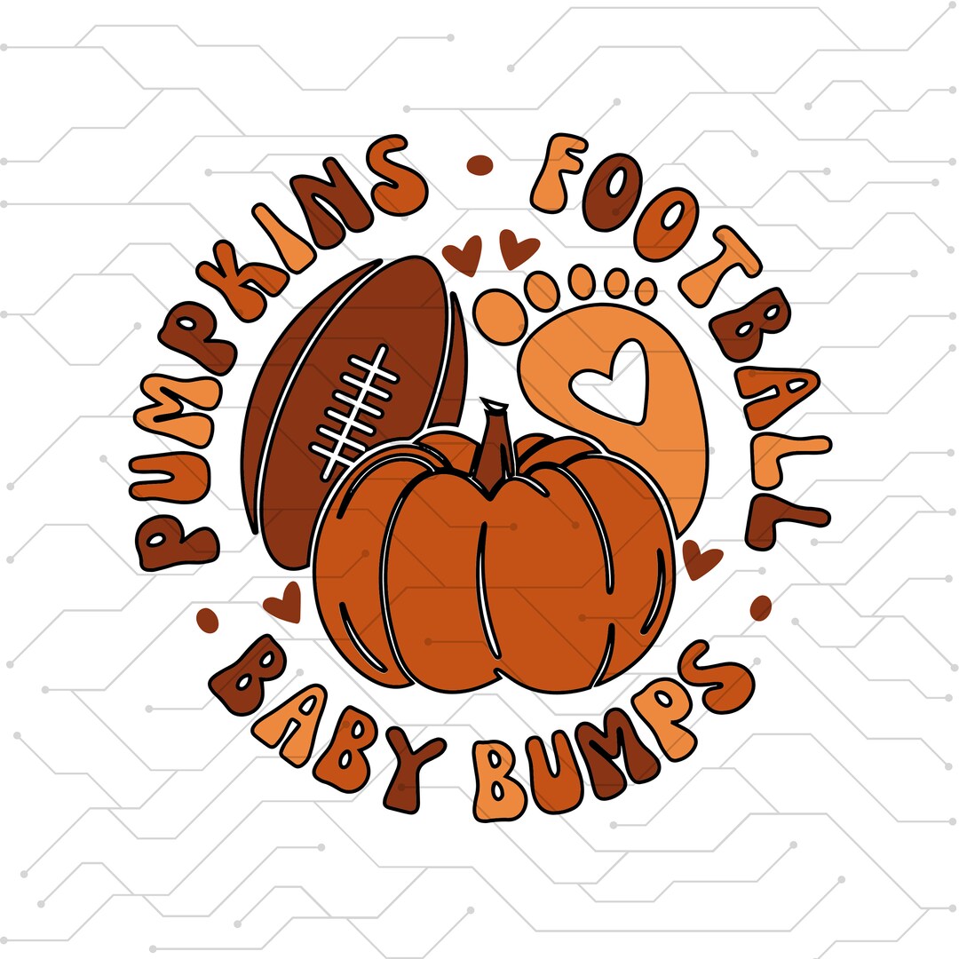 Football Baby Bumps Pregnancy Announcement Svg Png, Pumpkin Football ...