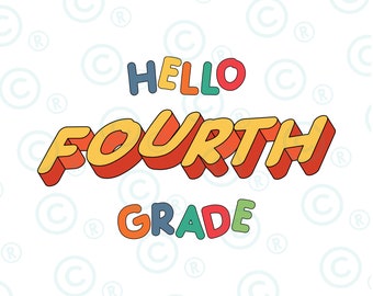 Hello Fourth Grade Svg Png, Retro Back to School Svg Png, Back to ...