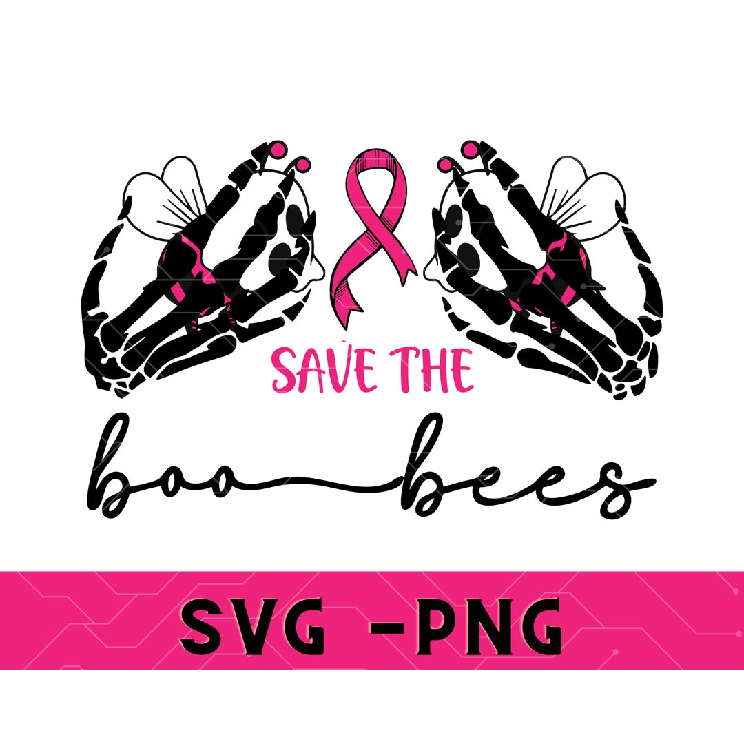 Skeleton Hand Save the Boo-bees Breast Cancer Awareness Png Svg ...