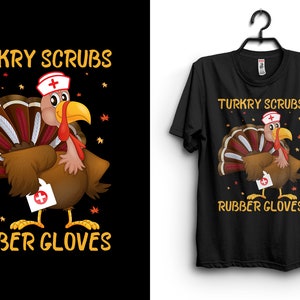 Turkey Scrubs Rubber Gloves, SVG Png Files for Cricut, Nurse Svg ...