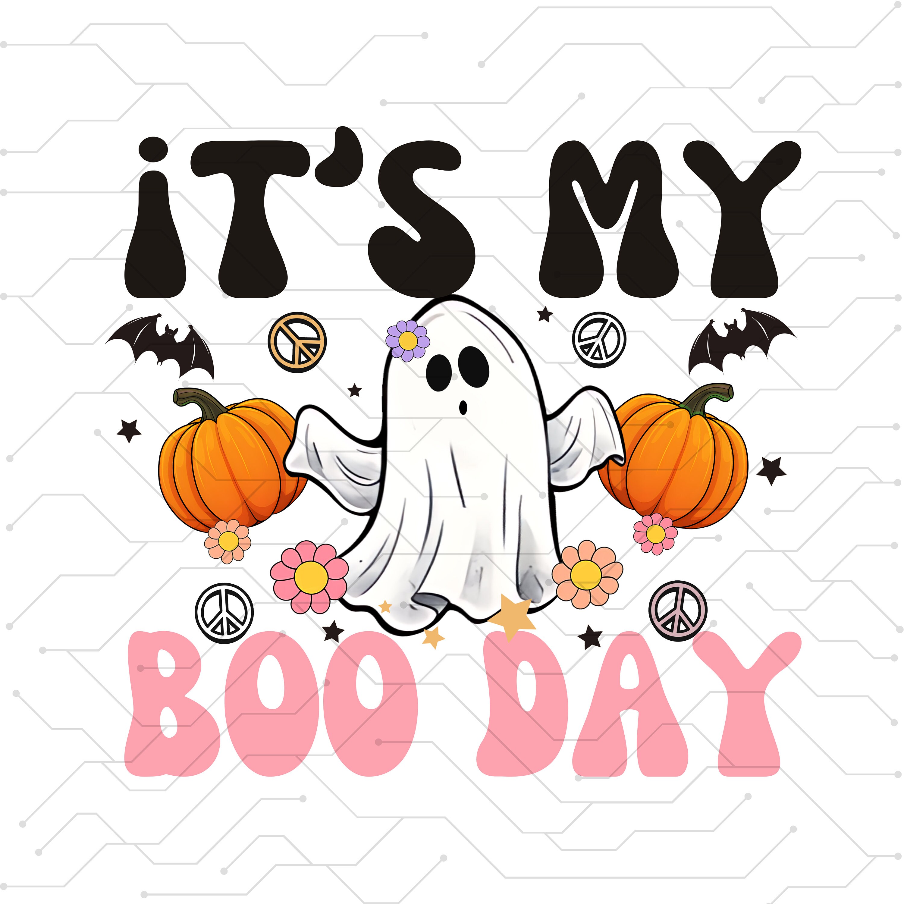 It's My Boo Day Svg Png ,cute Halloween Birthday Ghost With Pink Bow ...