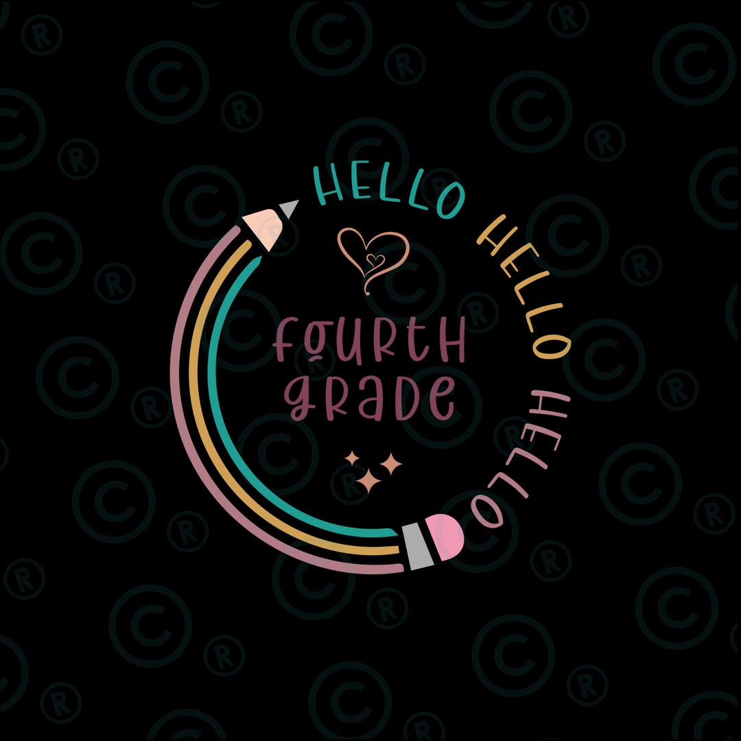Hello Fourth Grade Svg Png, Retro Back to School Svg Png, Back to ...