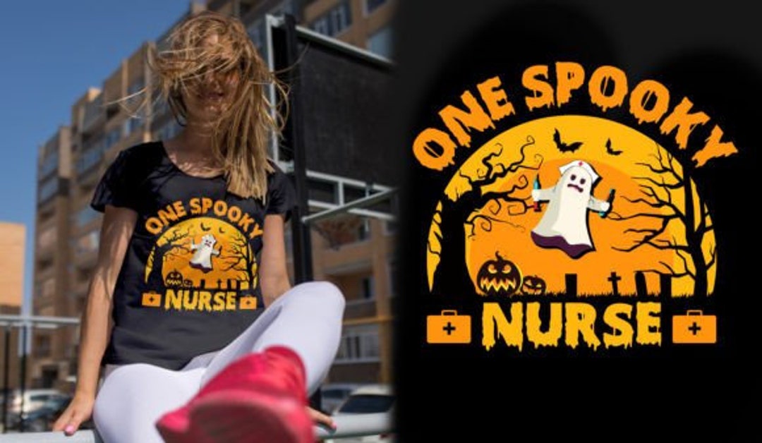 Spooky Nurse SVG PNG, One Spooky Nurse, Witch Svg, Funny Halloween Svg ...