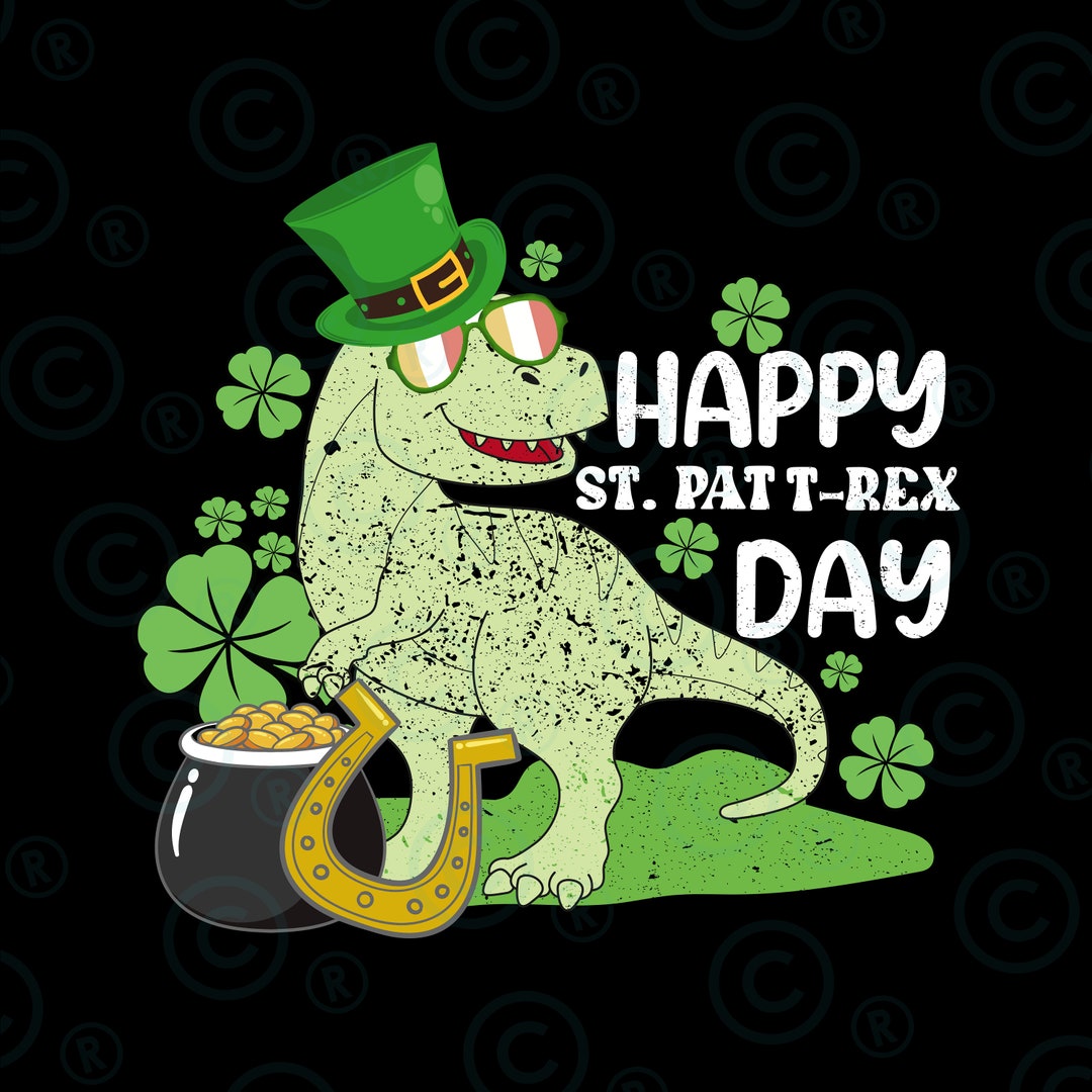 St Patrick's T-rex Day T-shirt Design Png Svg,kids Happy St Pat-rex Day ...