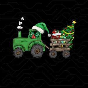 Christmas Tractor Png Farm Tractor Png,green Tractor Christmas Design - Tree and Lights ...
