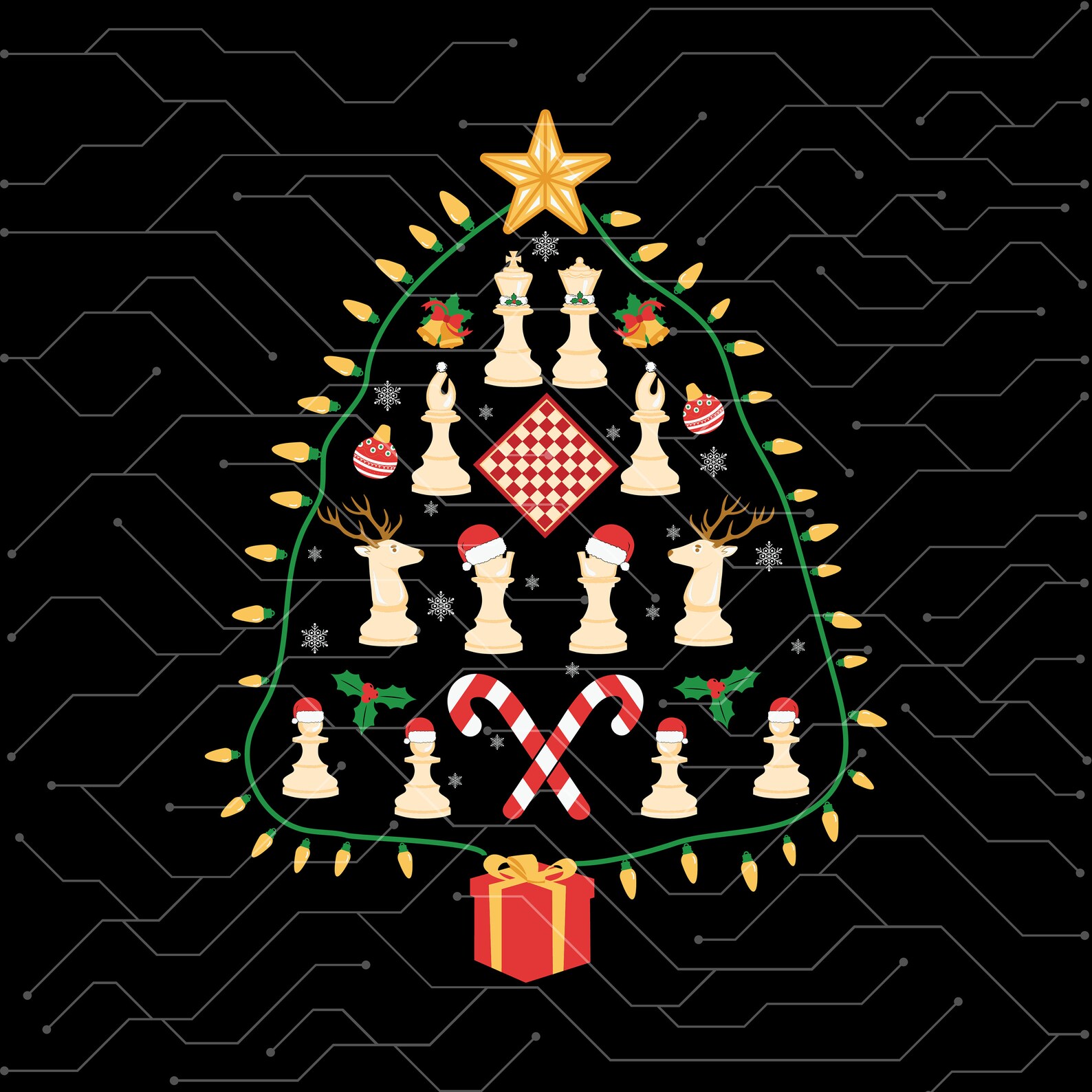 Chess Tree Ornament PNG, Holiday Chess Piece PNG, Festive Chess Decor ...
