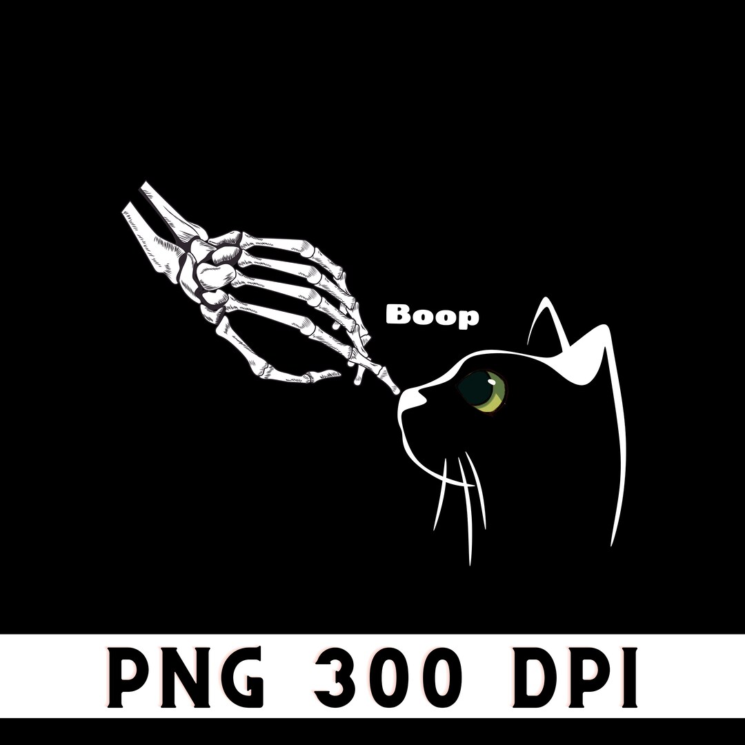Cat Black Lover Skeleton Hand Boop Funny Halloween,cat, Black, Lover ...