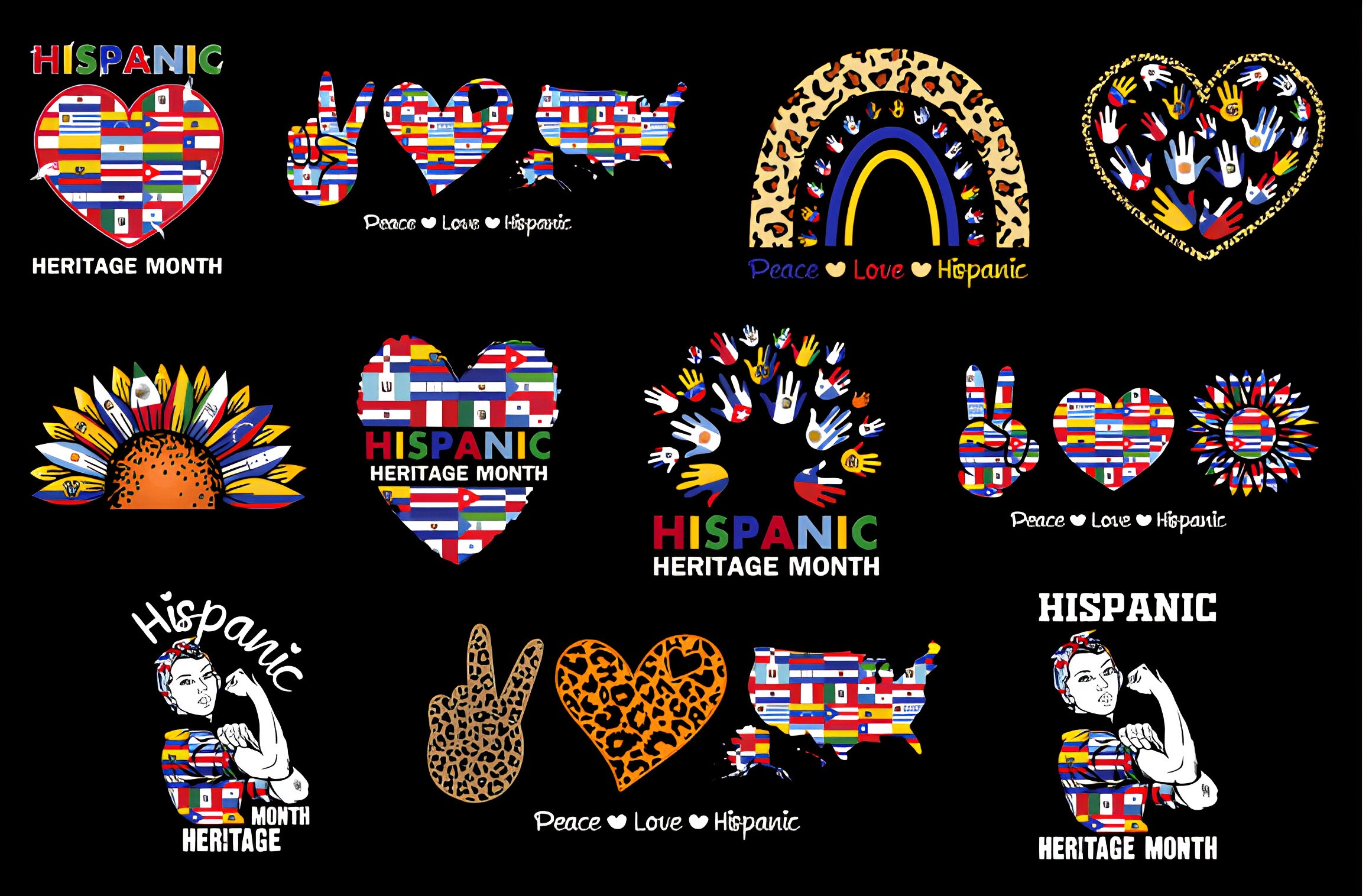 23 National Hispanic Heritage Month PNG SVG JPG -celebrate Culture ...