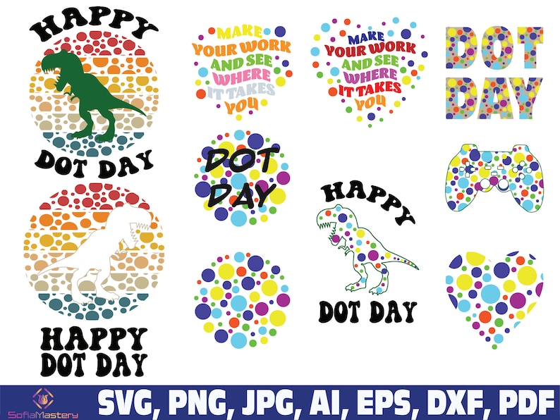 Happy International Dot Day Svg Png Bundle Polka Dot Football - Etsy