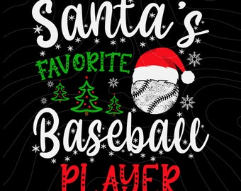Santa's Favorite Baseball Player Santa Hat Christmas Lights School ...