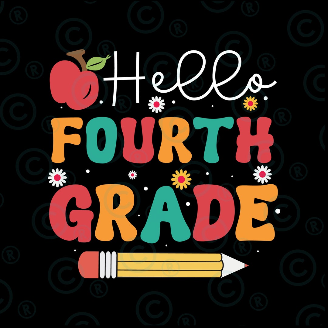 Hello Fourth Grade Svg Png, Retro Back to School Svg Png, Back to ...