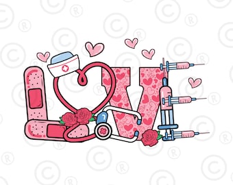 Love Nurse SVG / Cut File / Cricut / Commercial Use / Silhouette / Clip ...