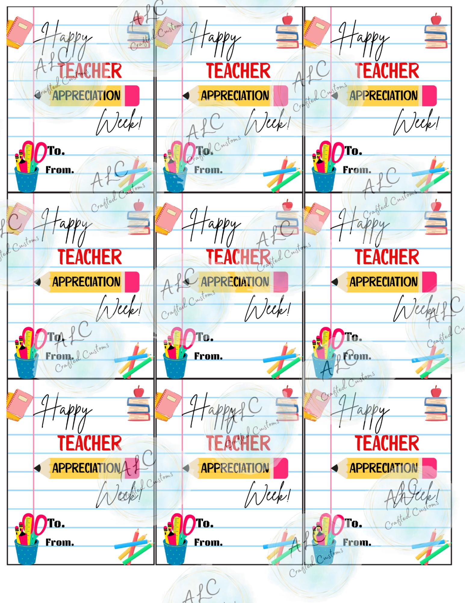 Teacher Appreciation Week Gift Tag - Etsy