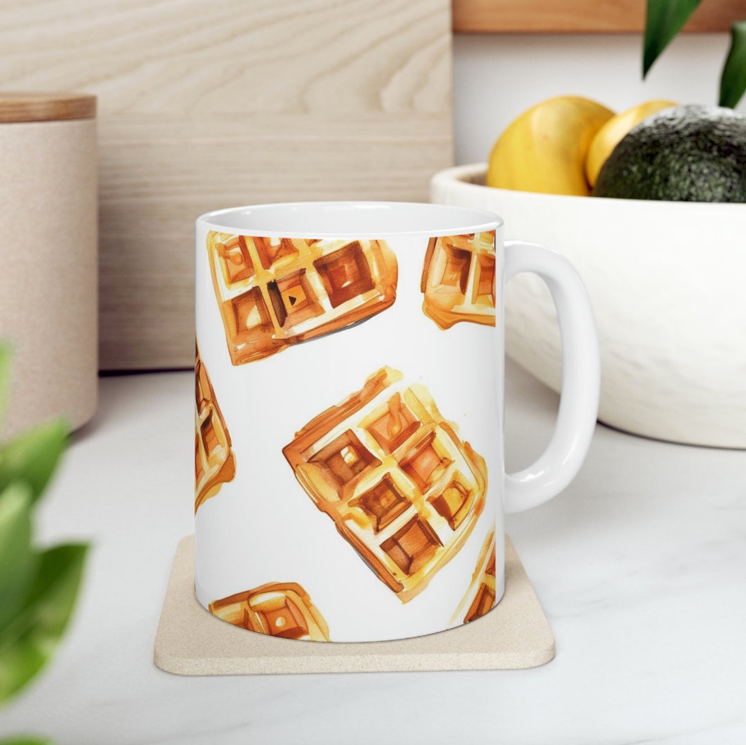 Waffles Drawn Coffee Tea Hot Chocolate 11oz Ceramic Mug - Etsy