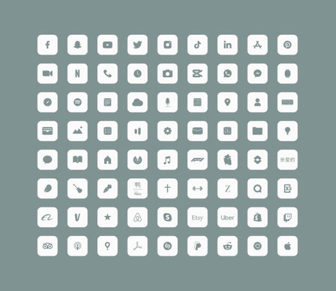 Aesthetic Icon Pack light Blue - Etsy