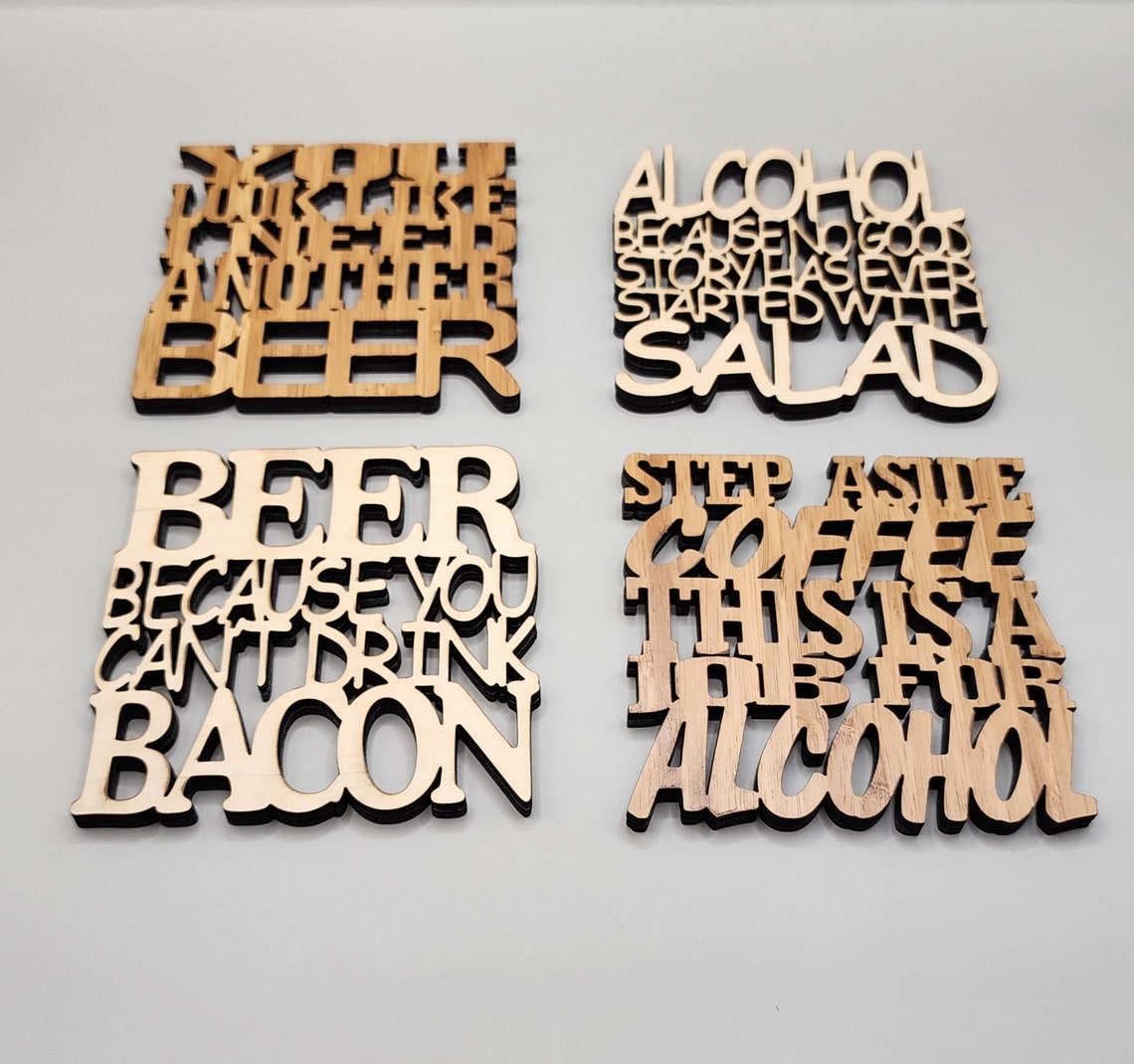 Laser Cut Funny Drink Coaster Files - Etsy Canada