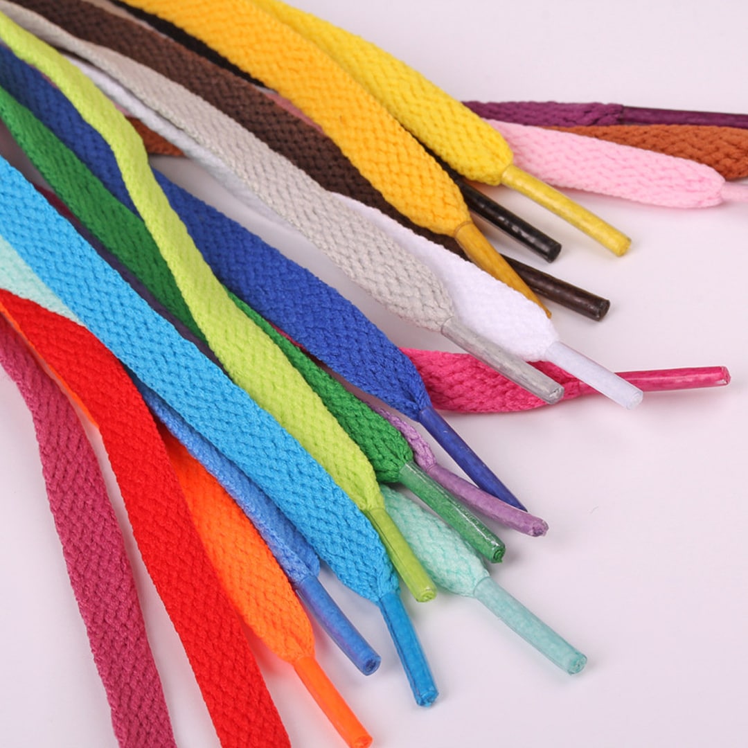 Shoe Laces Pair Flat Coloured Boot, Ties Long, Kids Adult Trainer 8mm ...
