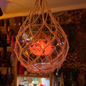 Tiki Lamp Puffer Fish in Float Glass Light Pendant Ceiling Decor Bar ...