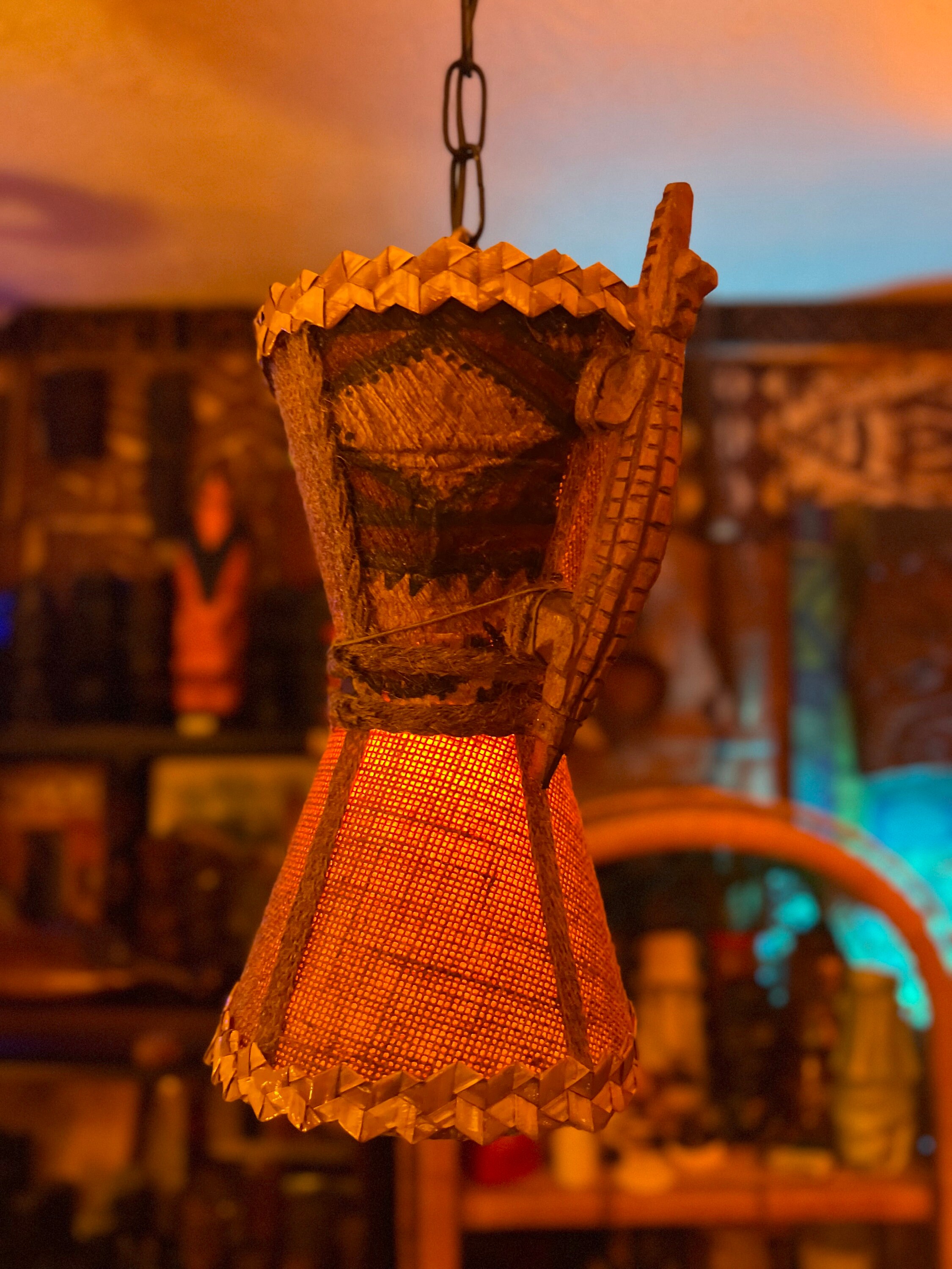 Tiki Lamp Light Fish Float Glass Light Pendant Ceiling Decor Bar Lounge ...