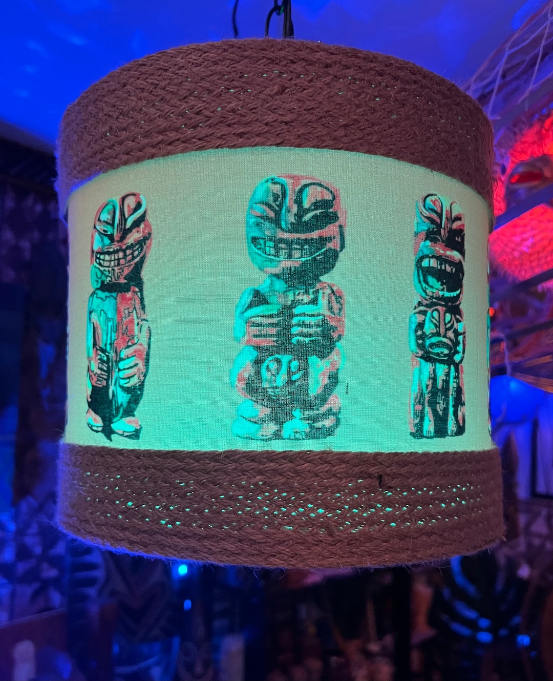 Tiki Lamp Light Tropical Lighting Tiki Fabric Pendant Ceiling Decor Bar ...