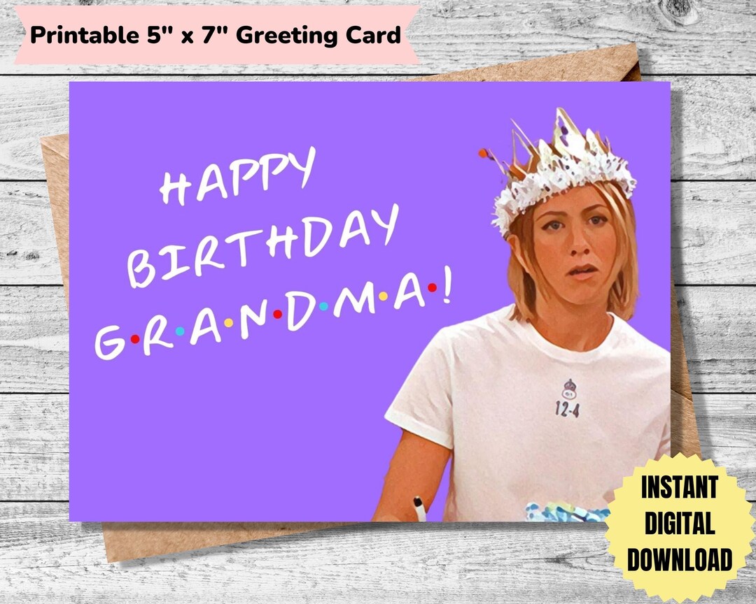 Printable Greeting Card FRIENDS Tv Show Card Rachel Green Friends Happy ...