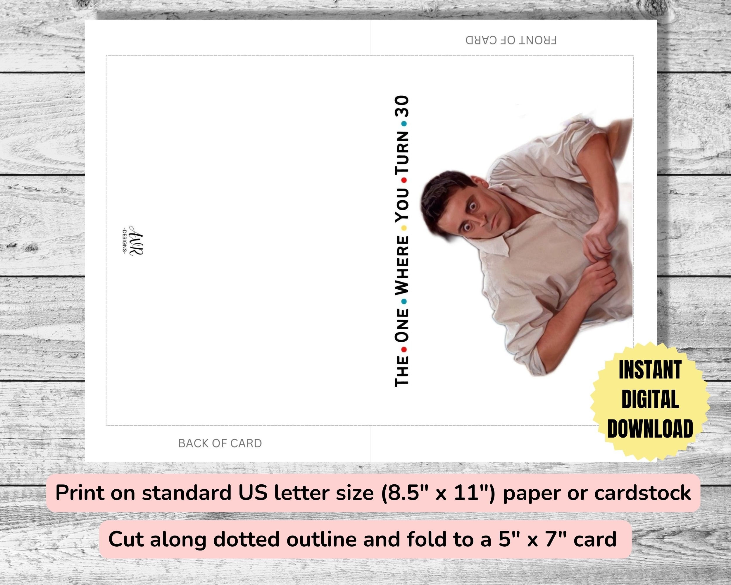 Printable Greeting Card FRIENDS Tv Show Card Joey Tribbiani Friends ...