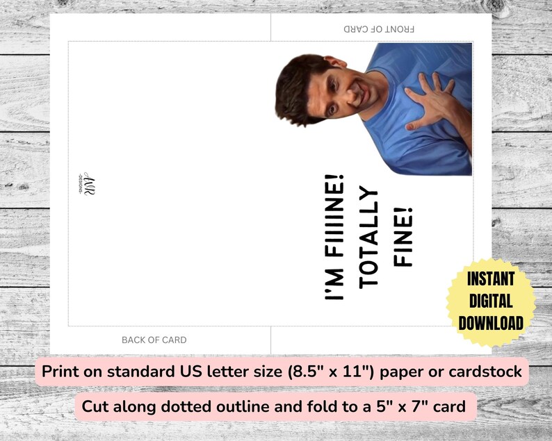 Printable Greeting Card | FRIENDS Tv Show Card | Ross Geller | Friends ...