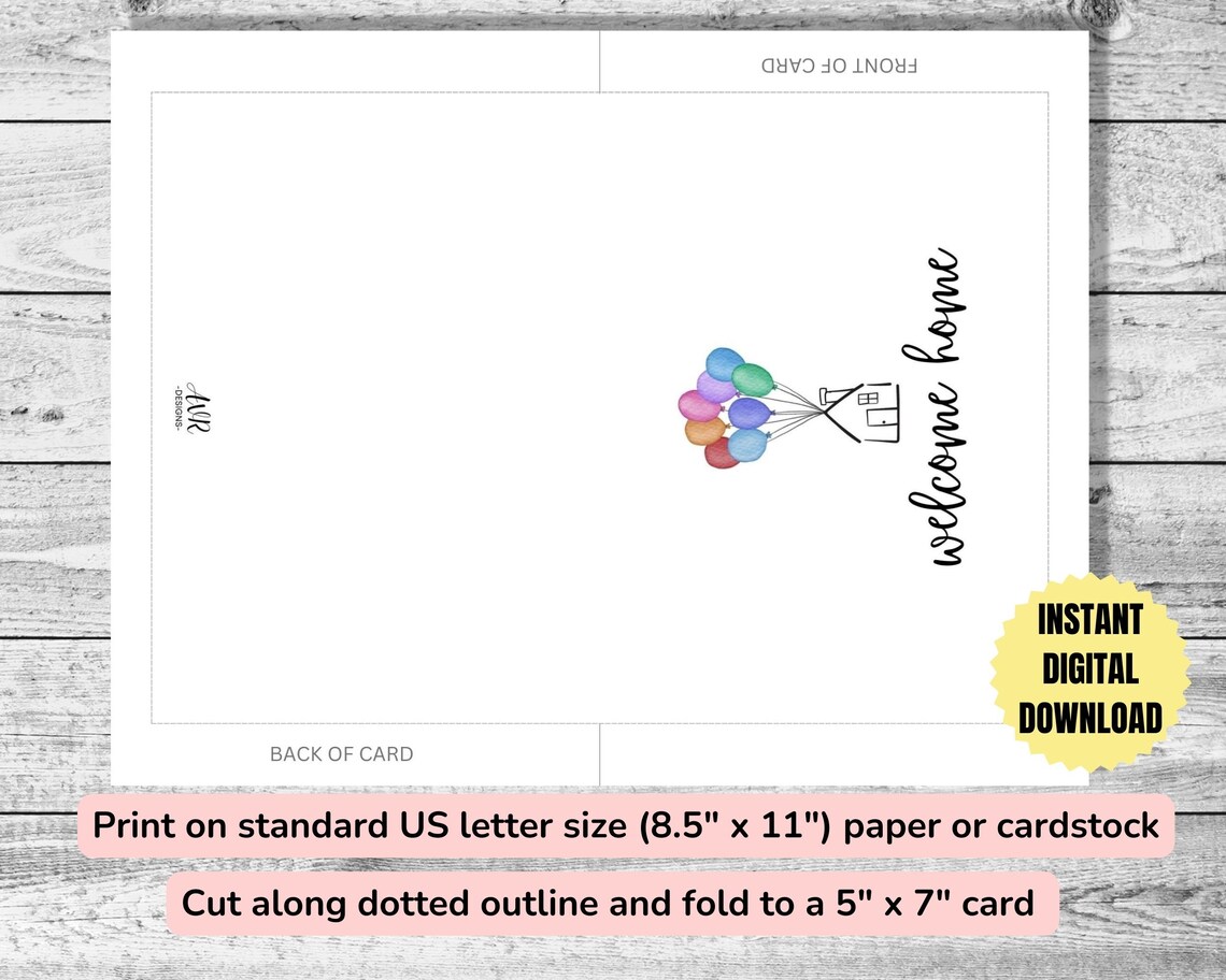 Printable Greeting Card | Welcome Home Card | Housewarming Card ...