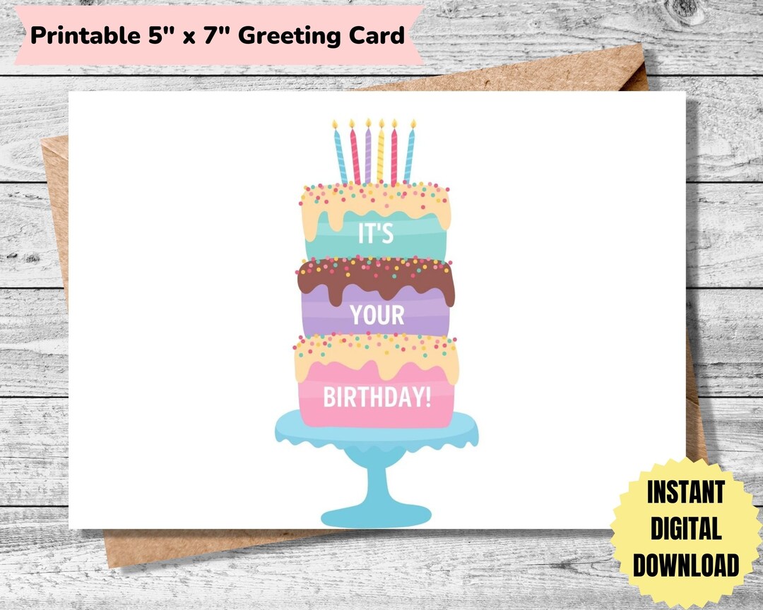 Printable Greeting Card Happy Birthday Card Birthday Card Happy ...