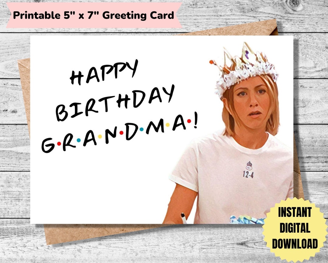 Printable Greeting Card FRIENDS Tv Show Card Rachel Green Friends Happy ...