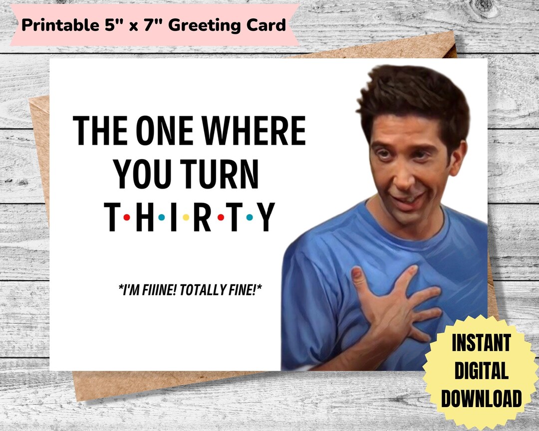 Printable Greeting Card | FRIENDS Tv Show Card | Ross Geller | Friends ...