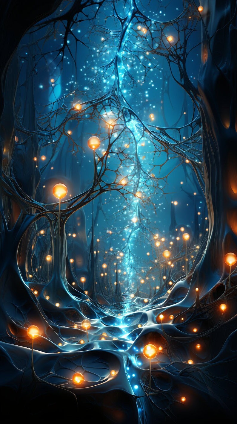 Mind's Pathways: Neural Network Art Phone Wallpaper - Etsy