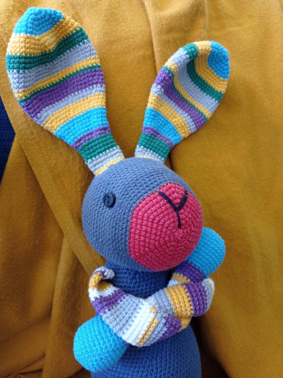 Crochet Bunny. Big Crochet Rabbit for Children's Games. 19'' - 50 Cm ...