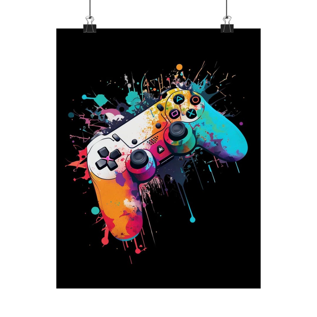 Colorful Neon PS5 Playstation Games Console Controller Poster - Etsy