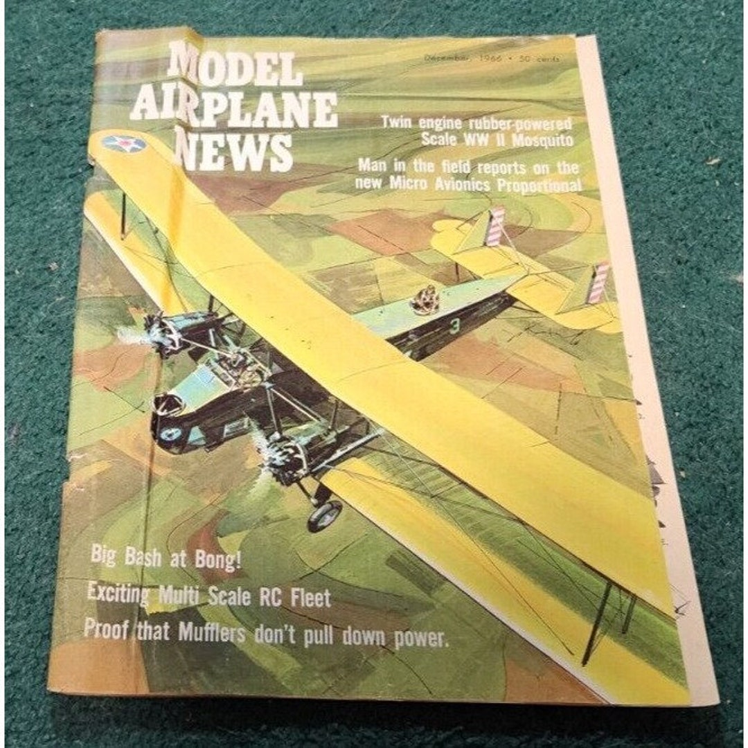 1966 December MODEL AIRPLANE News Magazine WWII Mosquito Fleet Biplane ...