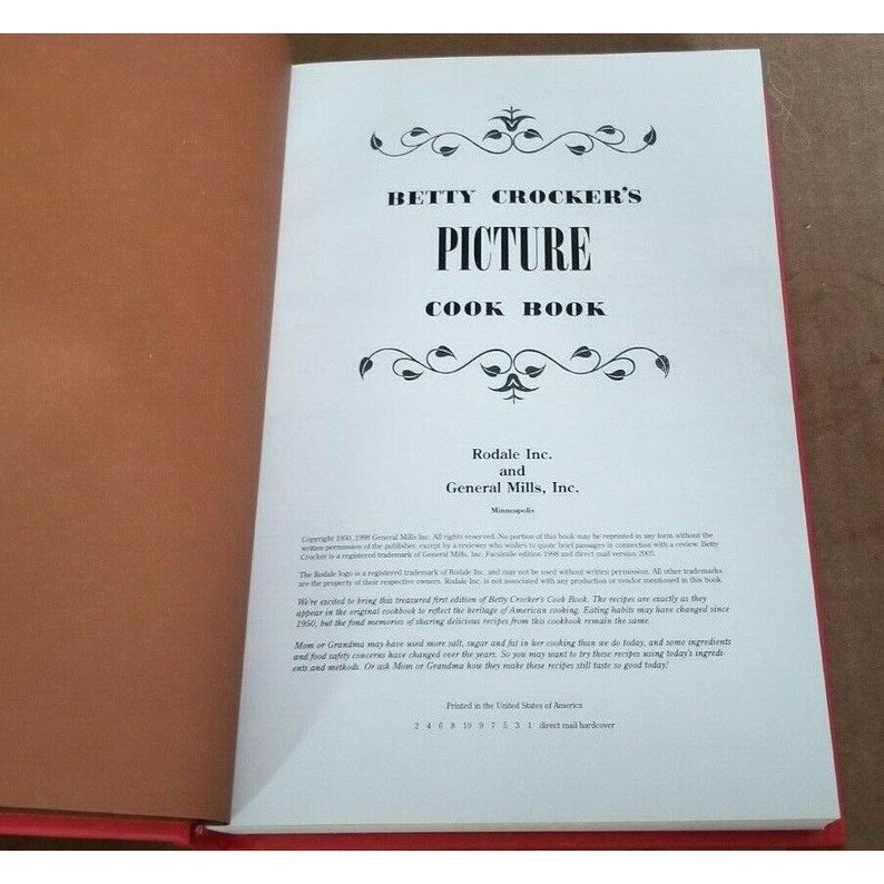 General Mills BETTY CROCKER'S Picture Cook Book 1998 Facsimile of First ...