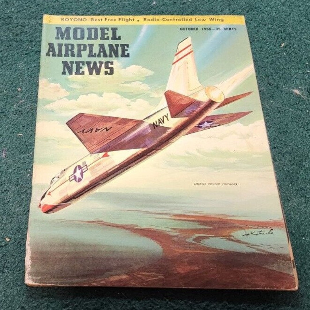 1956 October MODEL AIRPLANE NEWS Magazine Chance Vought Crusader Gimlet ...