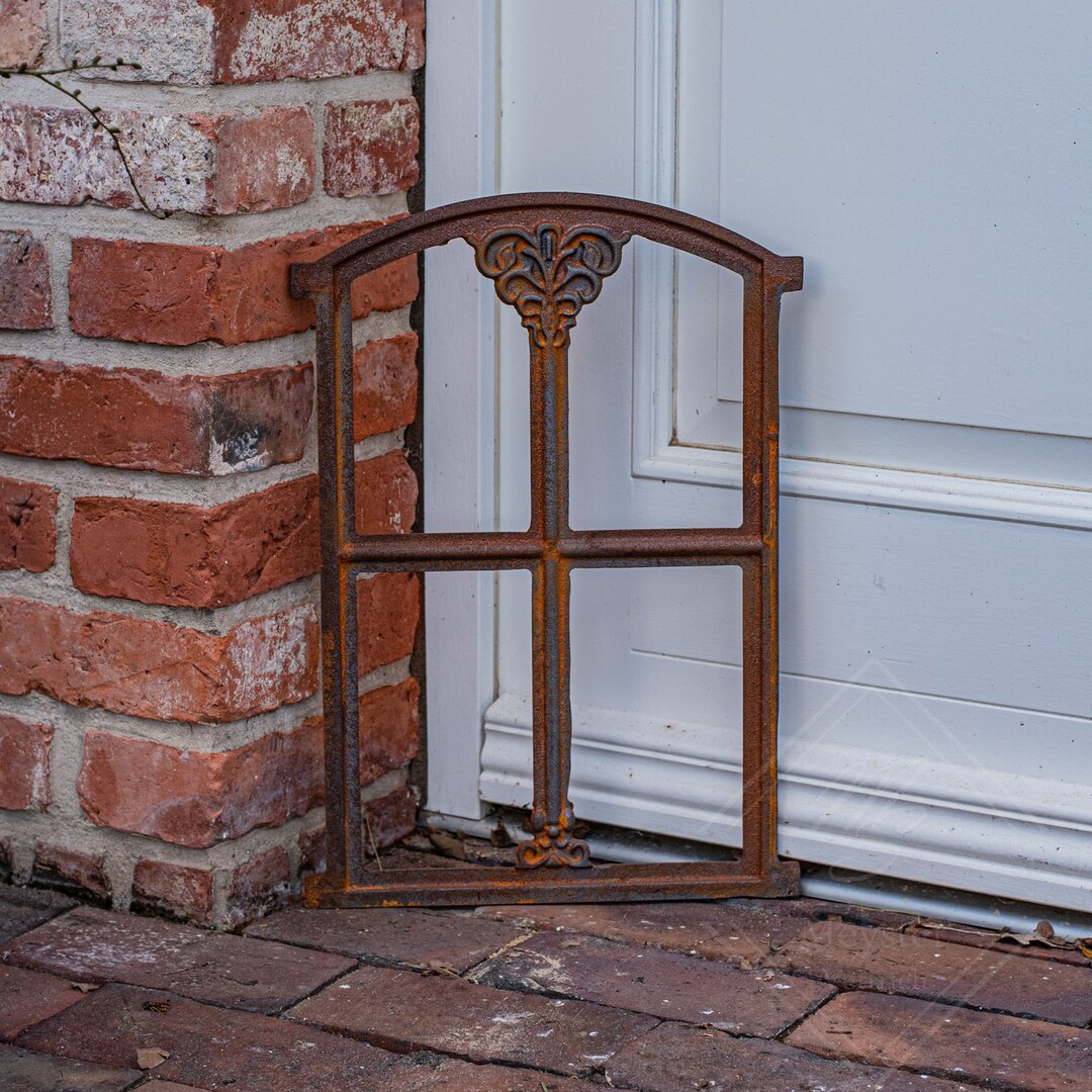 Arched Window kerry Small Garden Wall Rust Ruin Frame Cast Iron Antique ...