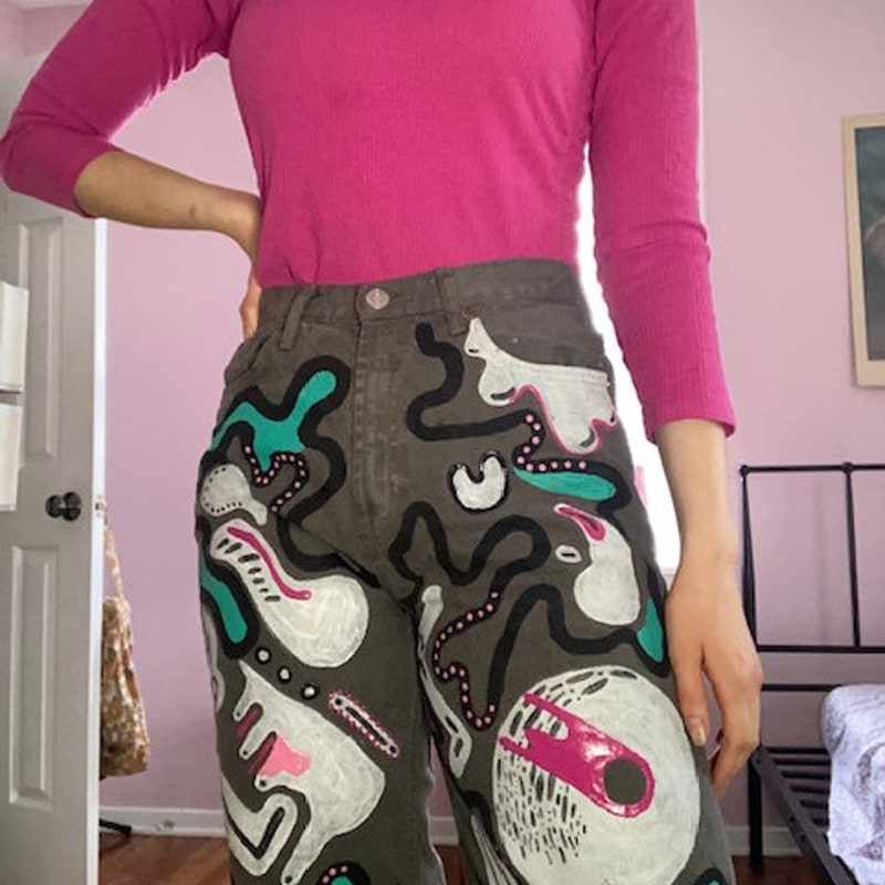 Abstract Jeans - Etsy