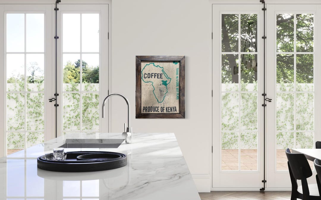 Handcrafted Coffee Sack Wall Art. Espresso Stained Custom Pine Wood ...