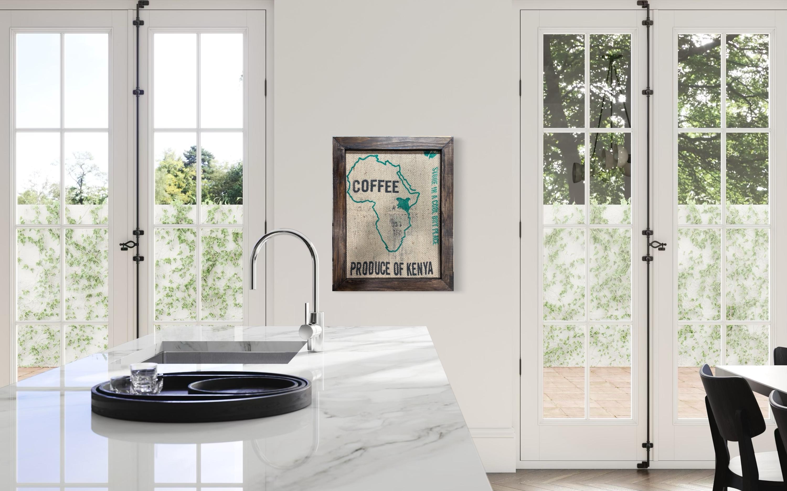 Handcrafted Coffee Sack Wall Art. Espresso Stained Custom Pine Wood ...