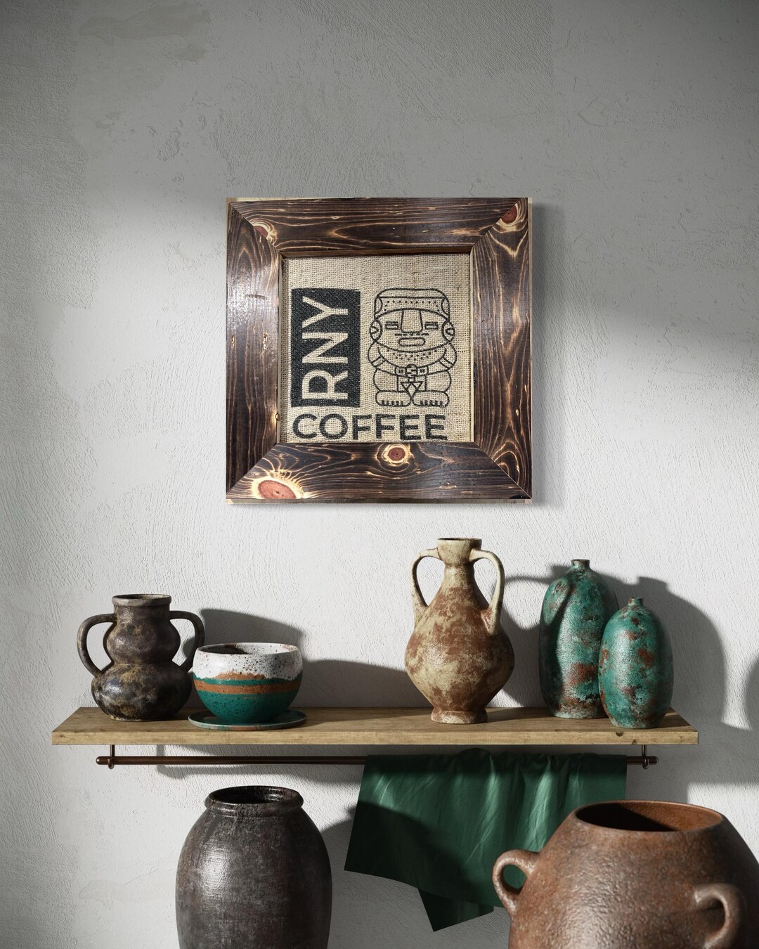 Handcrafted Framed Coffee Sack Wall Art for Your Home or Cafe Decor ...