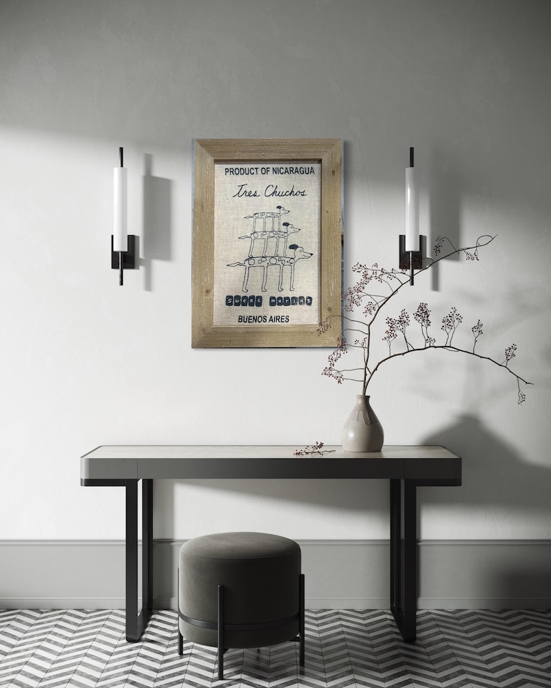 Nicaraga Coffee Bean Sack. Handcrafted Custom Framed Wall Art. Frame ...