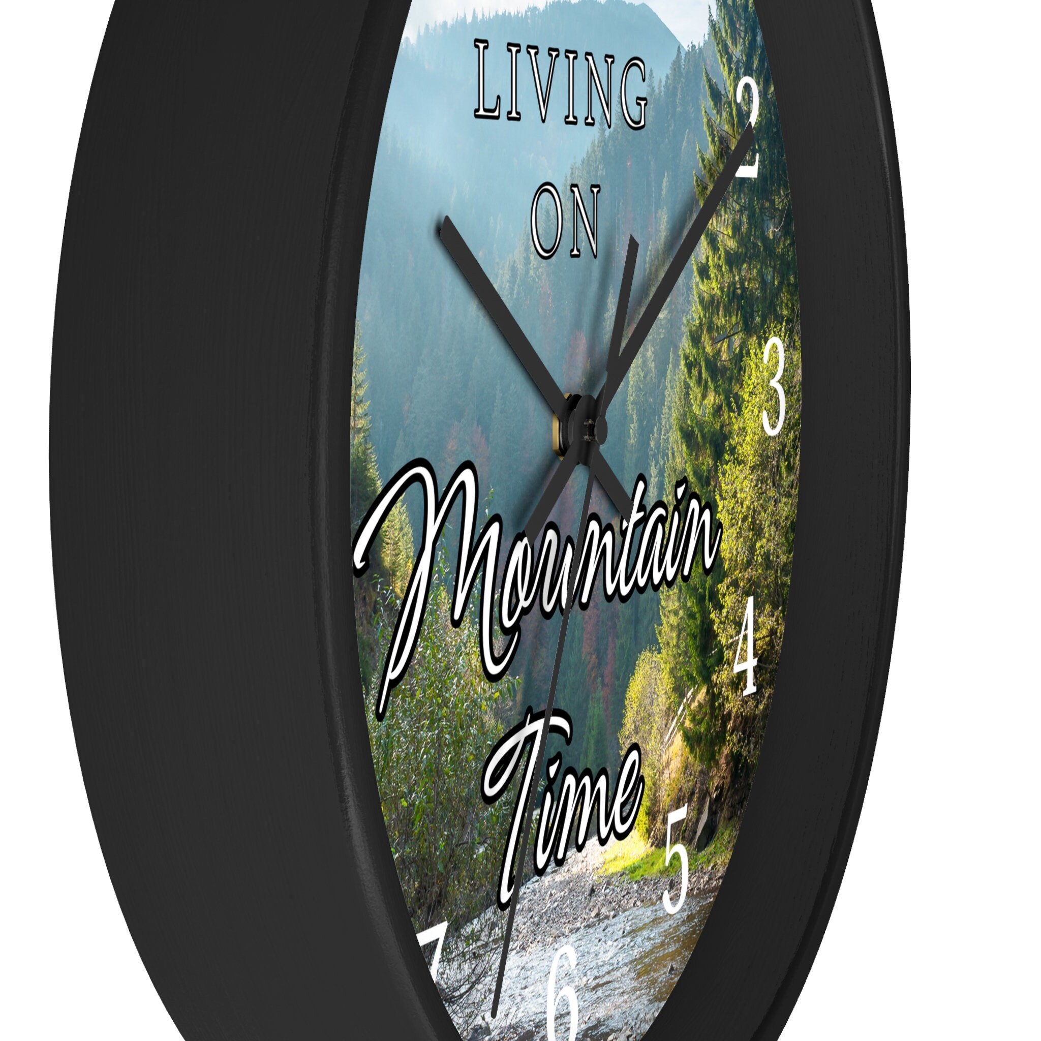 Living on Mountain Time Wall Clock - Etsy