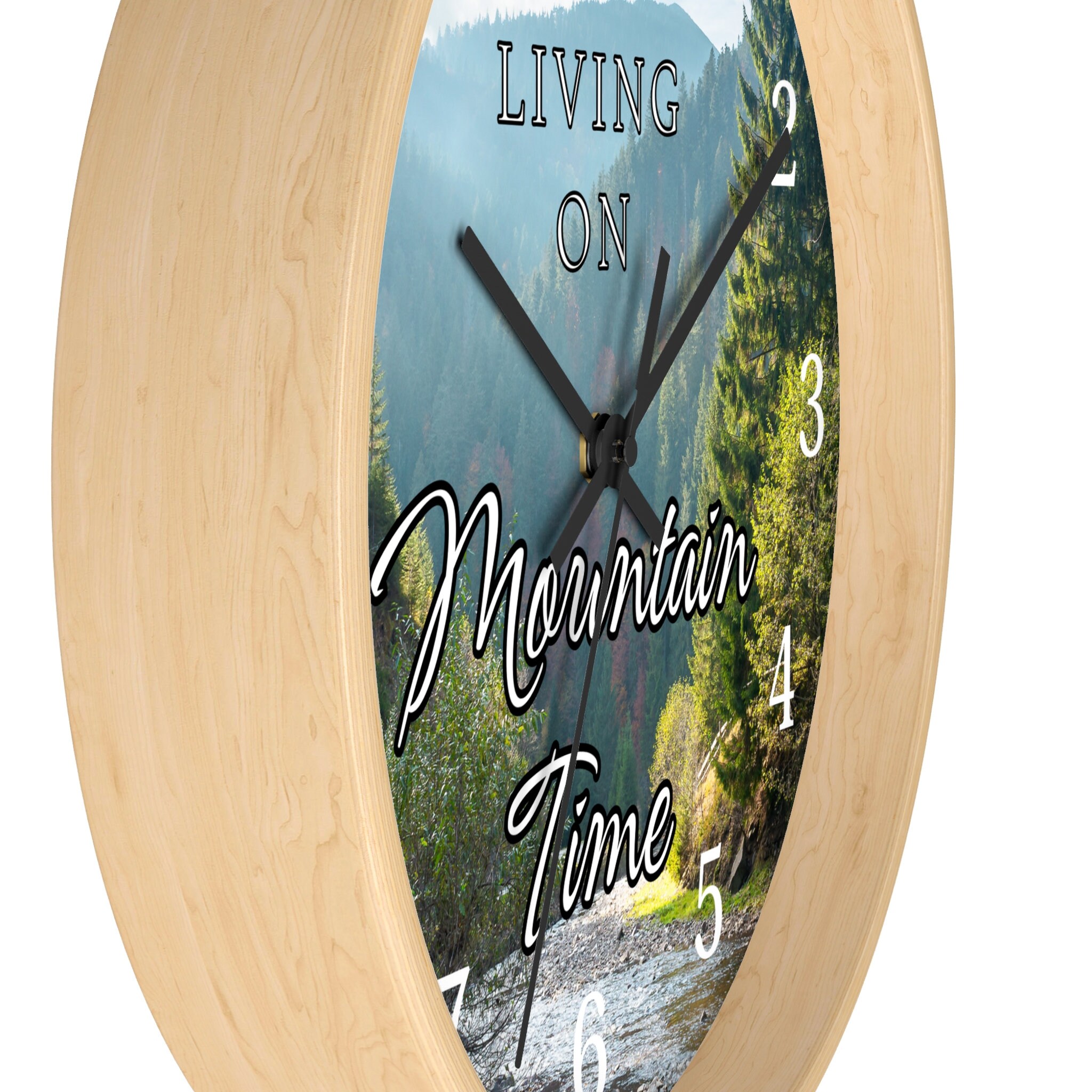 Living on Mountain Time Wall Clock - Etsy