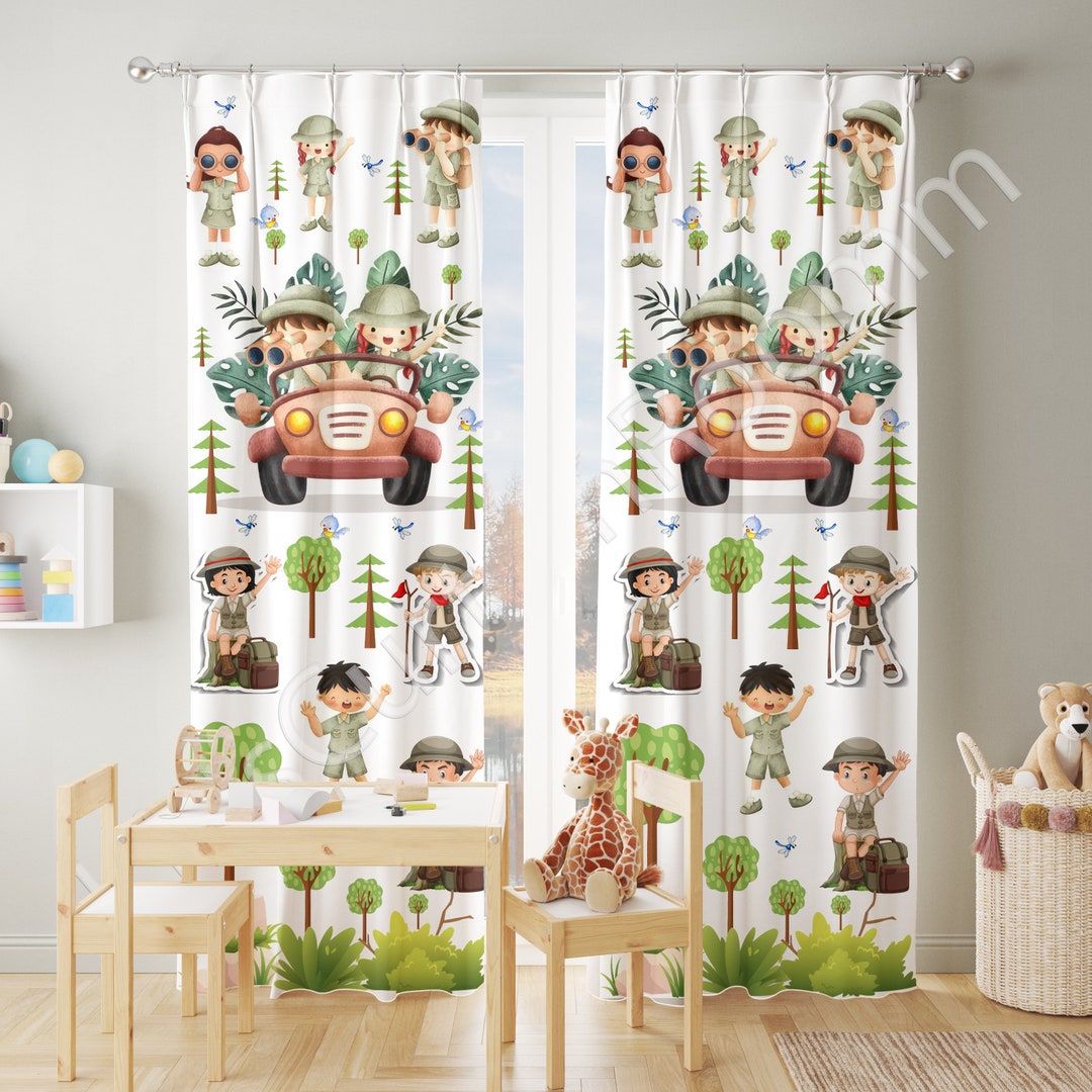 Farmhouse Kids Curtain, Kids Room Curtains. Woodland Kids Room Curtains ...