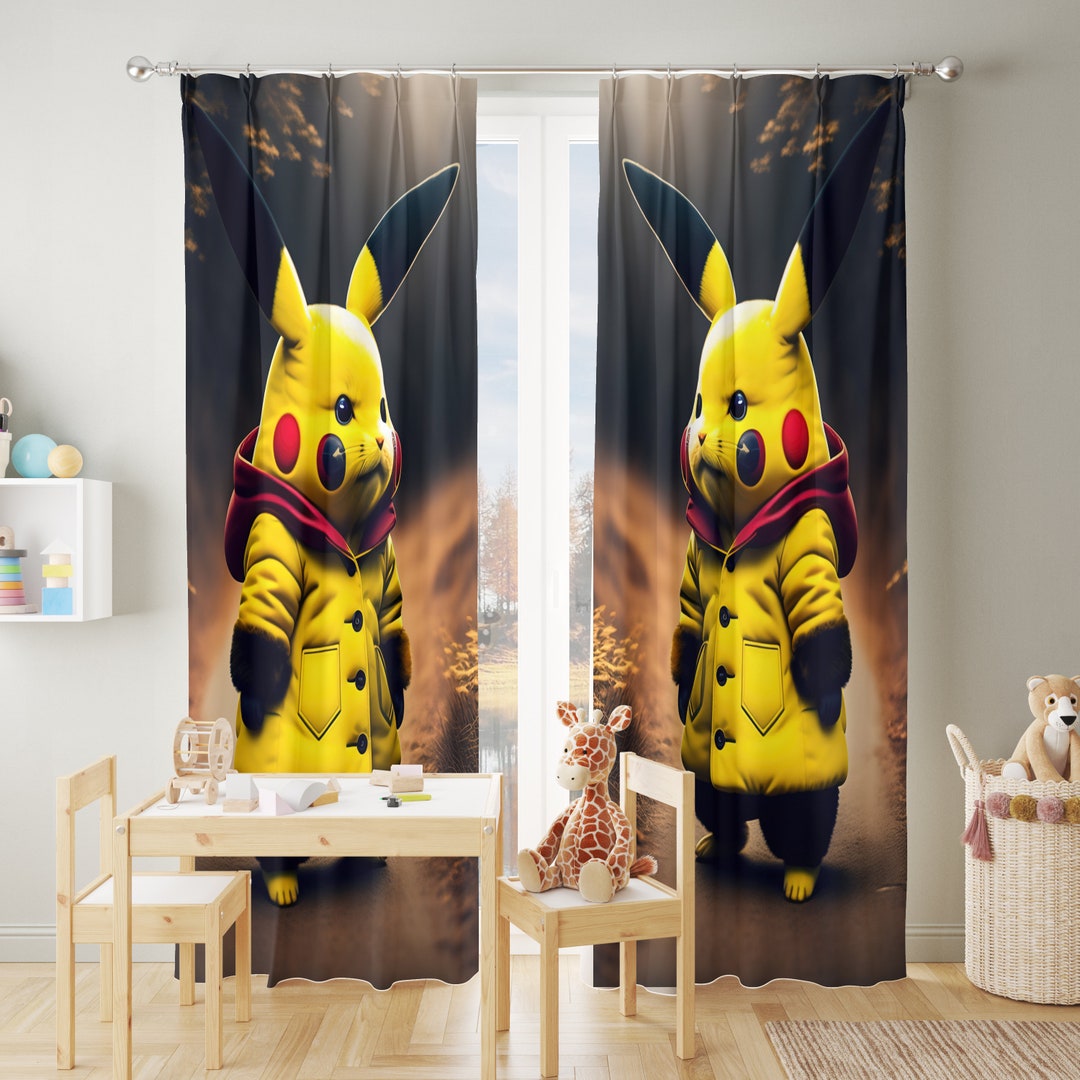 Pokemon Pikachu Kids Room Curtains. Nursery Room Curtains, Window ...