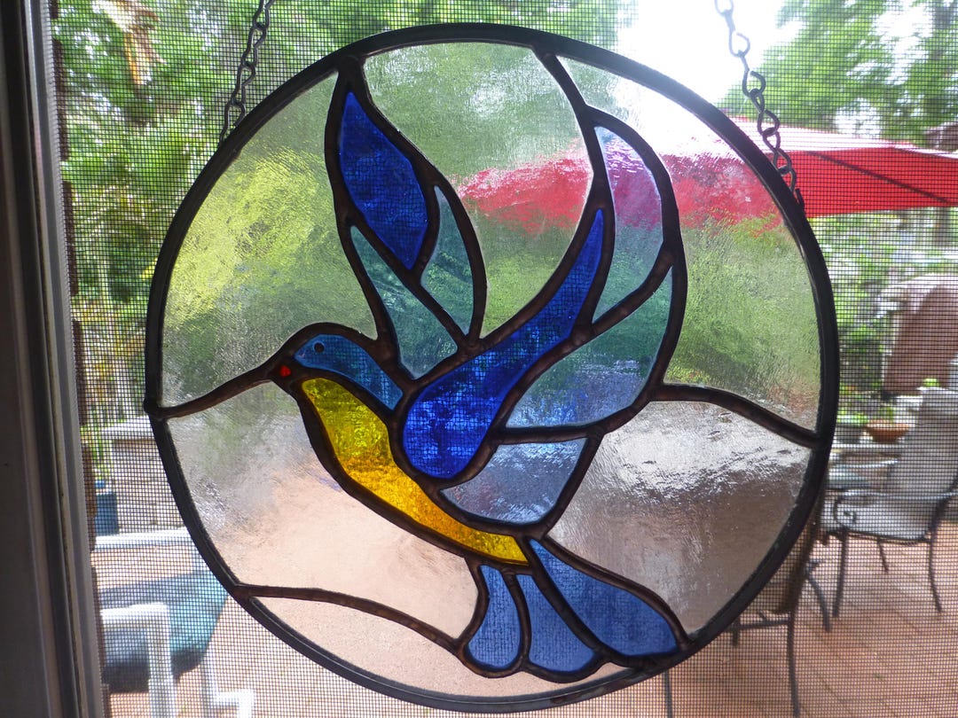 Bluebird Sun Catcher. Bluebird Window, Stained Glass Bluebird - Etsy