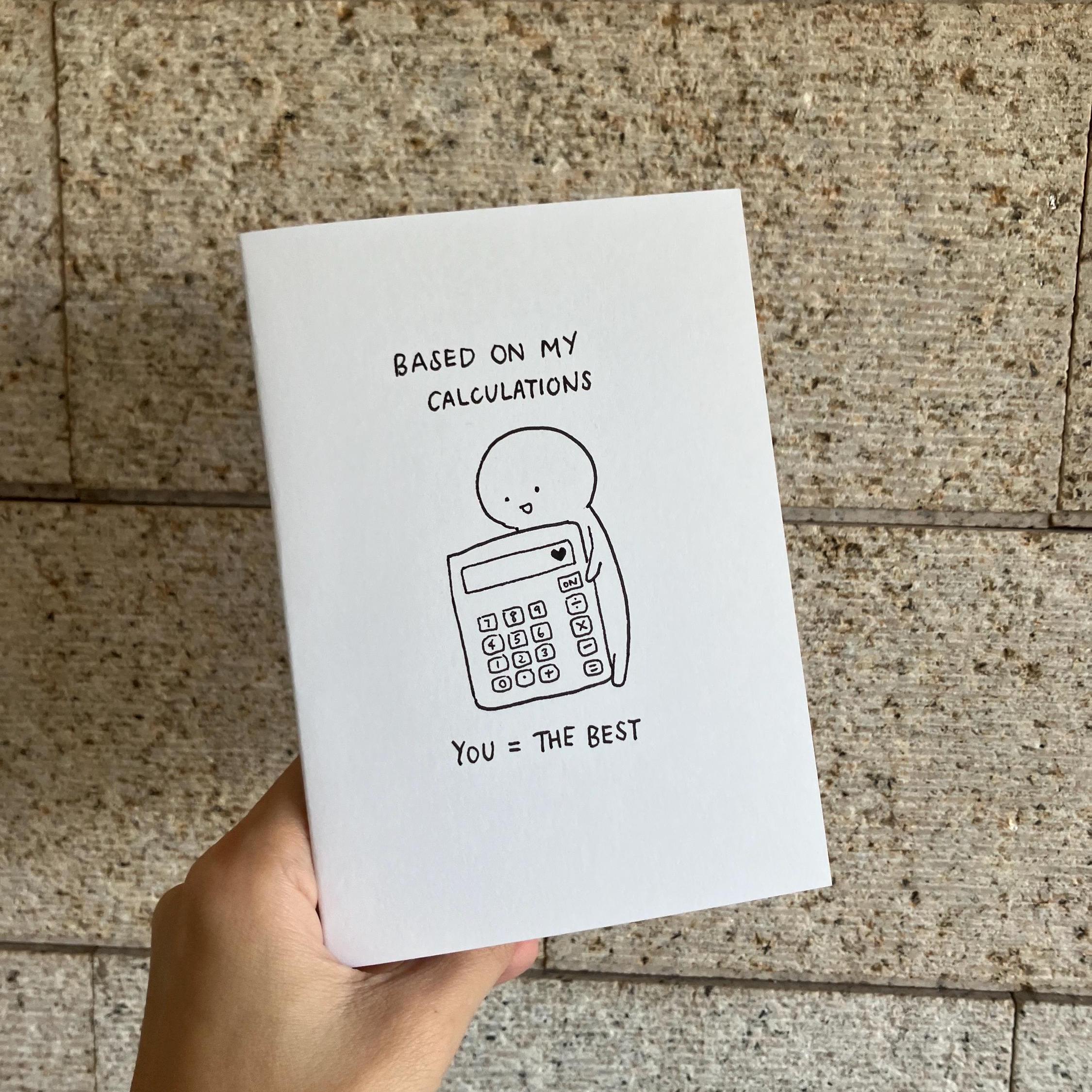 You Are the Best Calculation Fun Birthday Card, Anniversary Card, Math ...