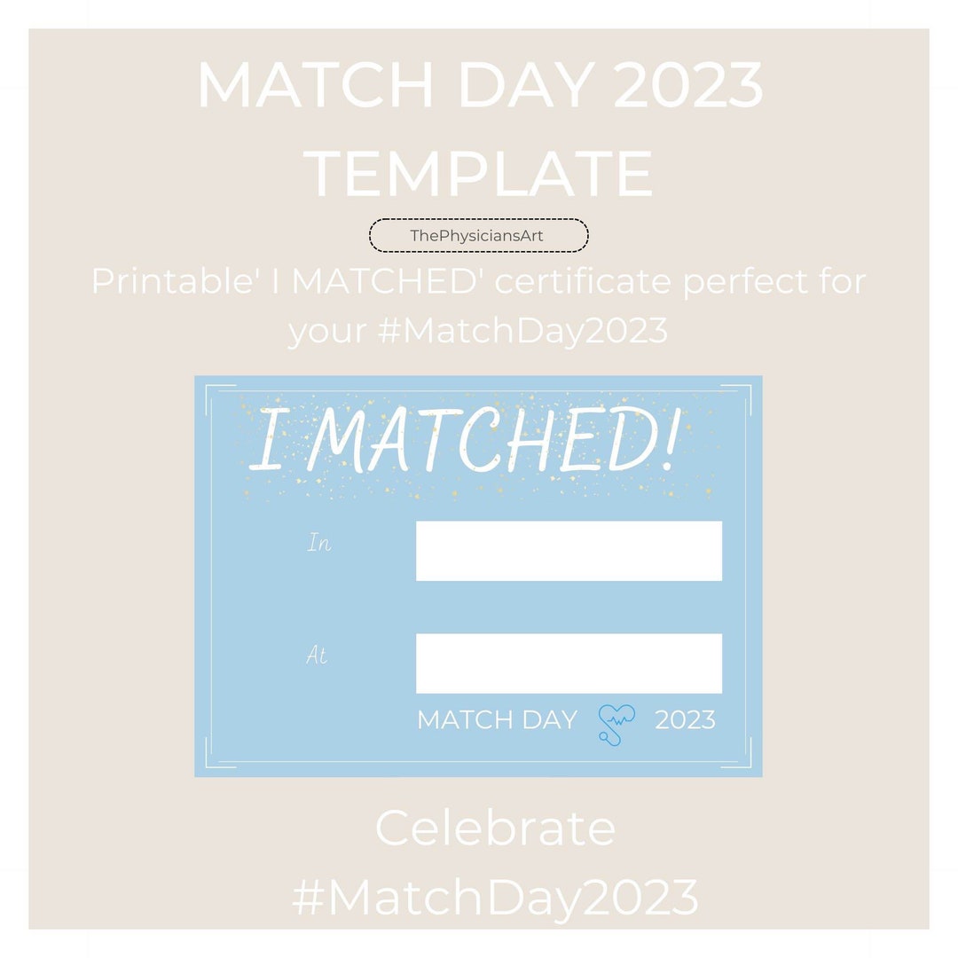 Match Day 2023 "i Matched" Residency Template - Etsy